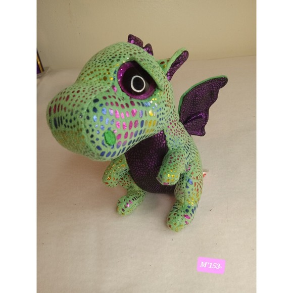 Toys | Ty Dragon Cinder Beanie Boos Scales Green Purple Metallic Plush ...